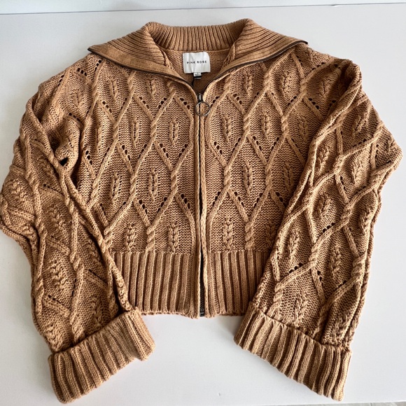 Pink Rose | Sweaters | Pink Rose Cropped Zipper Cardigan | Poshmark
